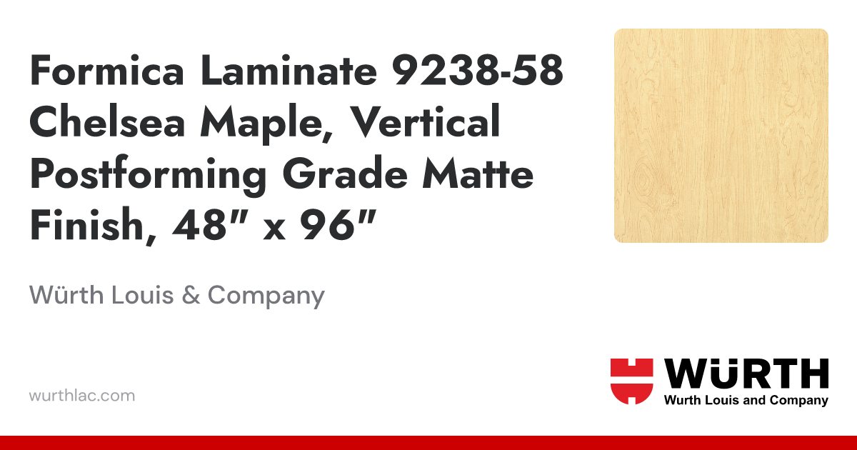 Formica Laminate 9238-58 Chelsea Maple, Vertical Postforming Grade ...