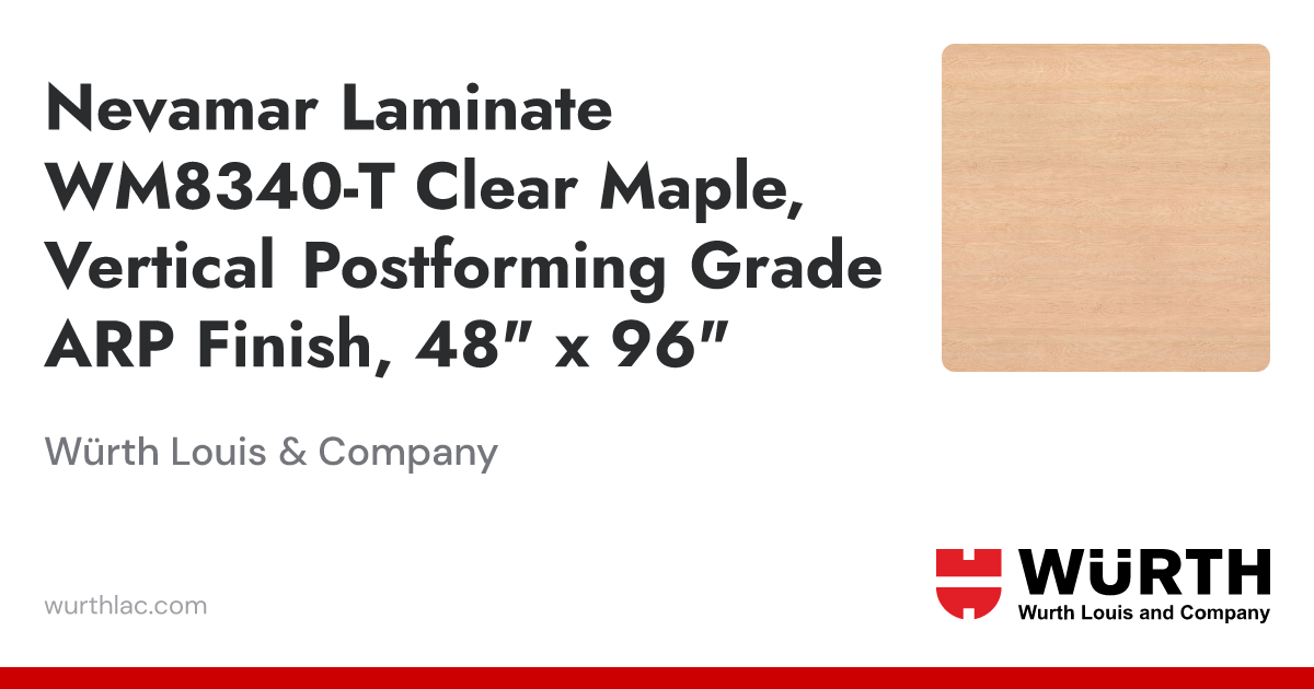 Nevamar Laminate WM8340-T Clear Maple, Vertical Postforming Grade ARP ...