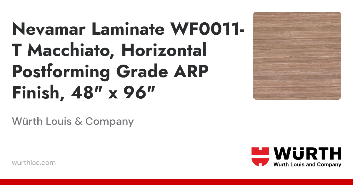 Nevamar Laminate WF0011-T Macchiato, Horizontal Postforming Grade ARP Finish, 48" x 96" | Würth ...