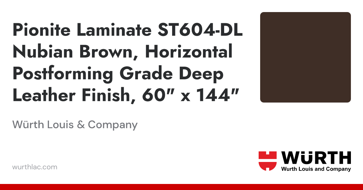 Pionite Laminate ST604-DL Nubian Brown, Horizontal Postforming Grade ...