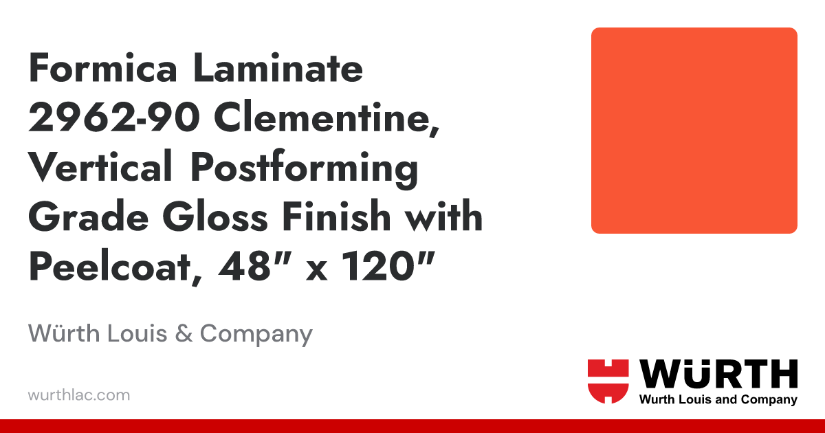 Formica Laminate 2962-90 Clementine, Vertical Postforming Grade Gloss ...