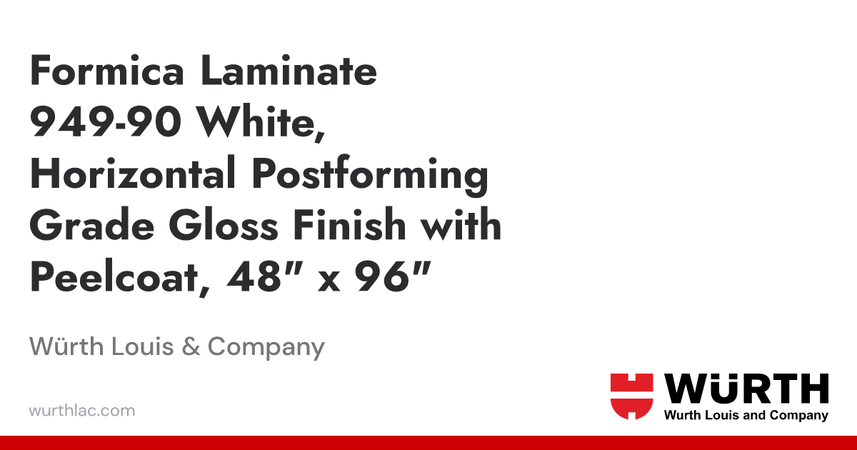 Formica Laminate 949-90 White, Horizontal Postforming Grade Gloss ...