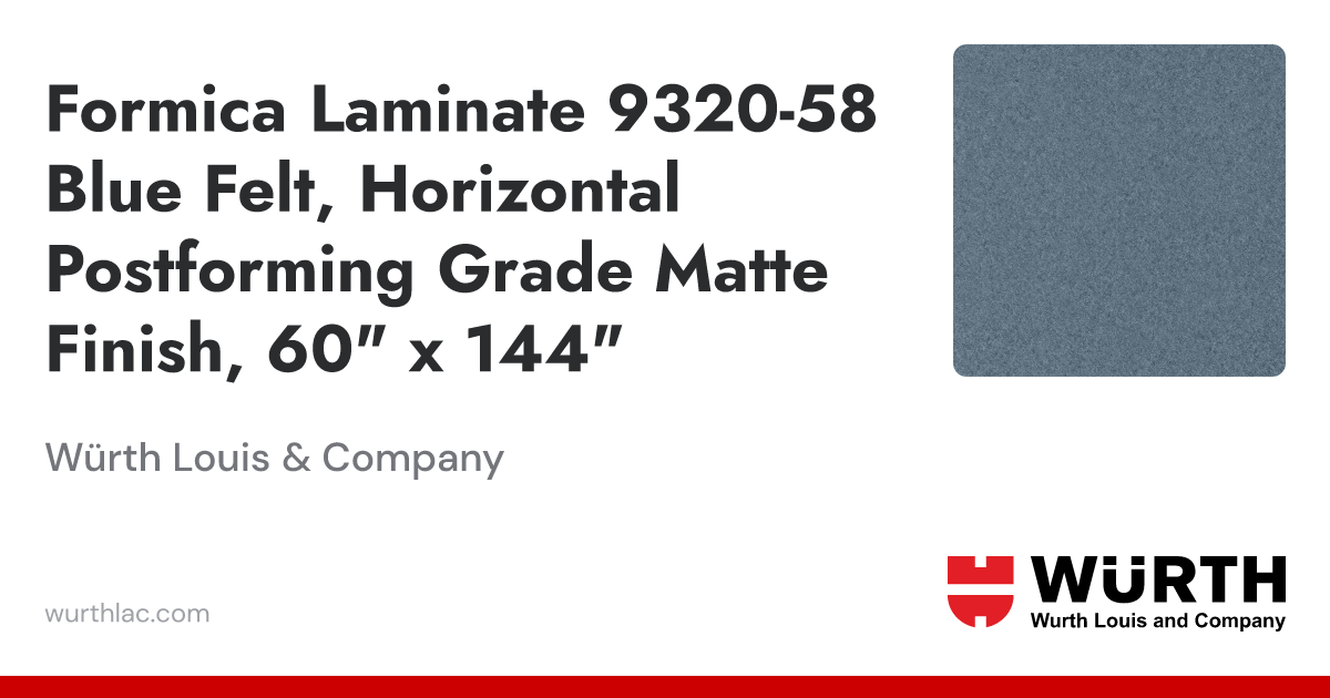 Formica Laminate 9320-58 Blue Felt, Horizontal Postforming Grade Matte ...