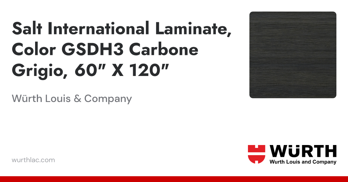 Salt International Laminate, Color GSDH3 Carbone Grigio, 60" X 120 ...