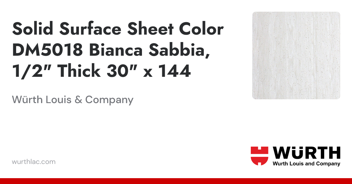 Solid Surface Sheet Color DM5018 Bianca Sabbia, 1/2" Thick 30" x 144 ...
