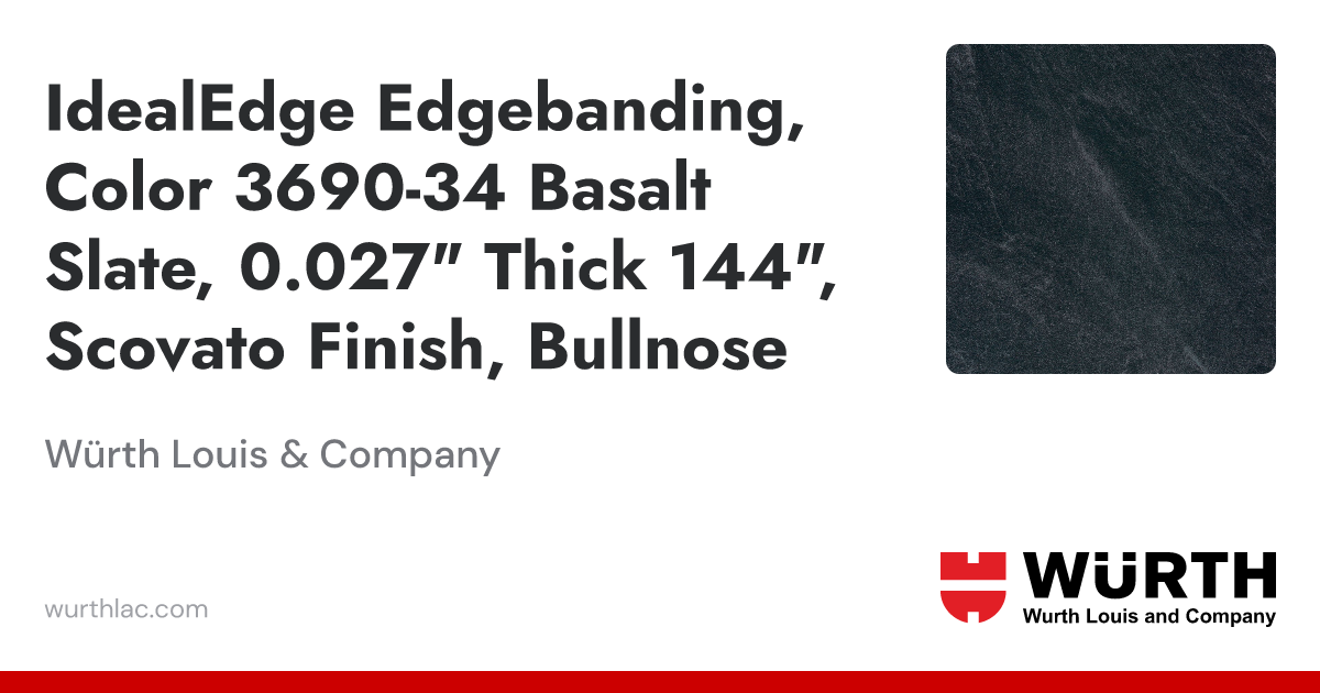 IdealEdge Edgebanding, Color 3690-34 Basalt Slate, 0.027" Thick 144 ...