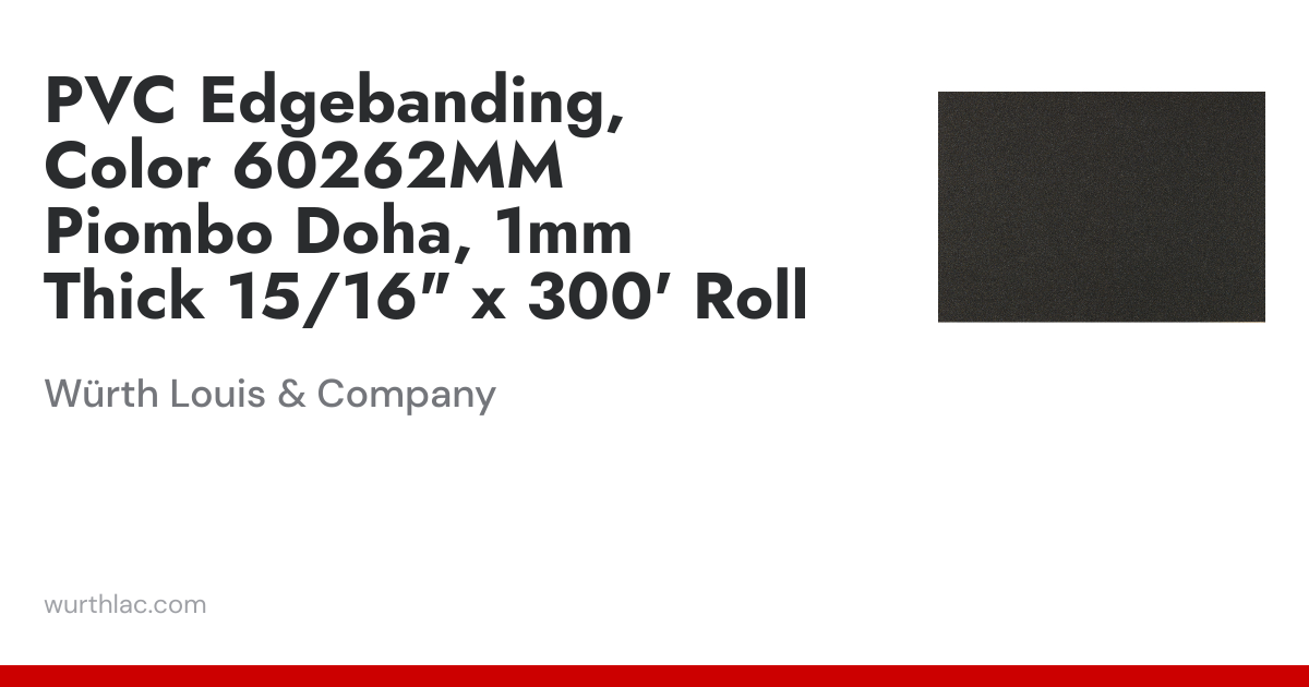 PVC Edgebanding, Color 60262MM Piombo Doha, 1mm Thick 15/16" x 300 ...