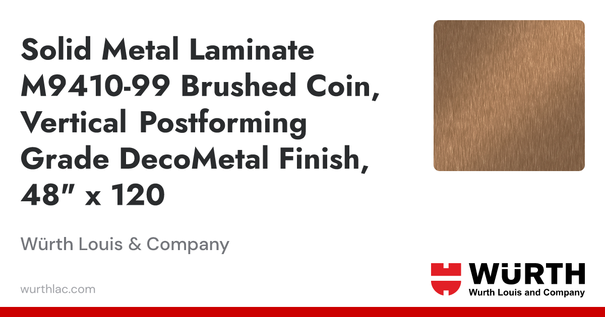 Solid Metal Laminate M9410-99 Brushed Coin, Vertical Postforming Grade ...