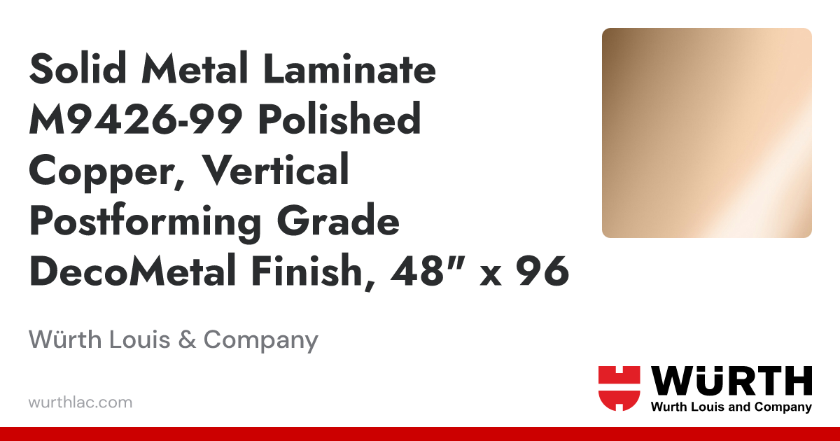 Solid Metal Laminate M9426-99 Polished Copper, Vertical Postforming ...