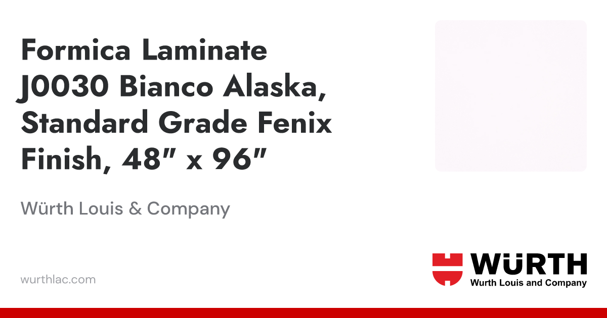 Formica Laminate J0030 Bianco Alaska, Standard Grade Fenix Finish, 48 ...