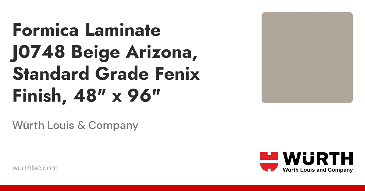 Formica Laminate J0748 Beige Arizona, Standard Grade Fenix Finish, 48 ...