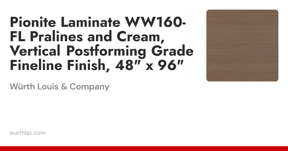 Pionite Laminate WW160-FL Pralines and Cream, Vertical Postforming ...