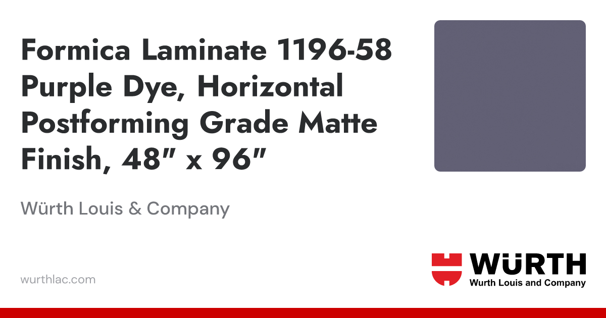 Formica Laminate 1196-58 Purple Dye, Horizontal Postforming Grade Matte ...