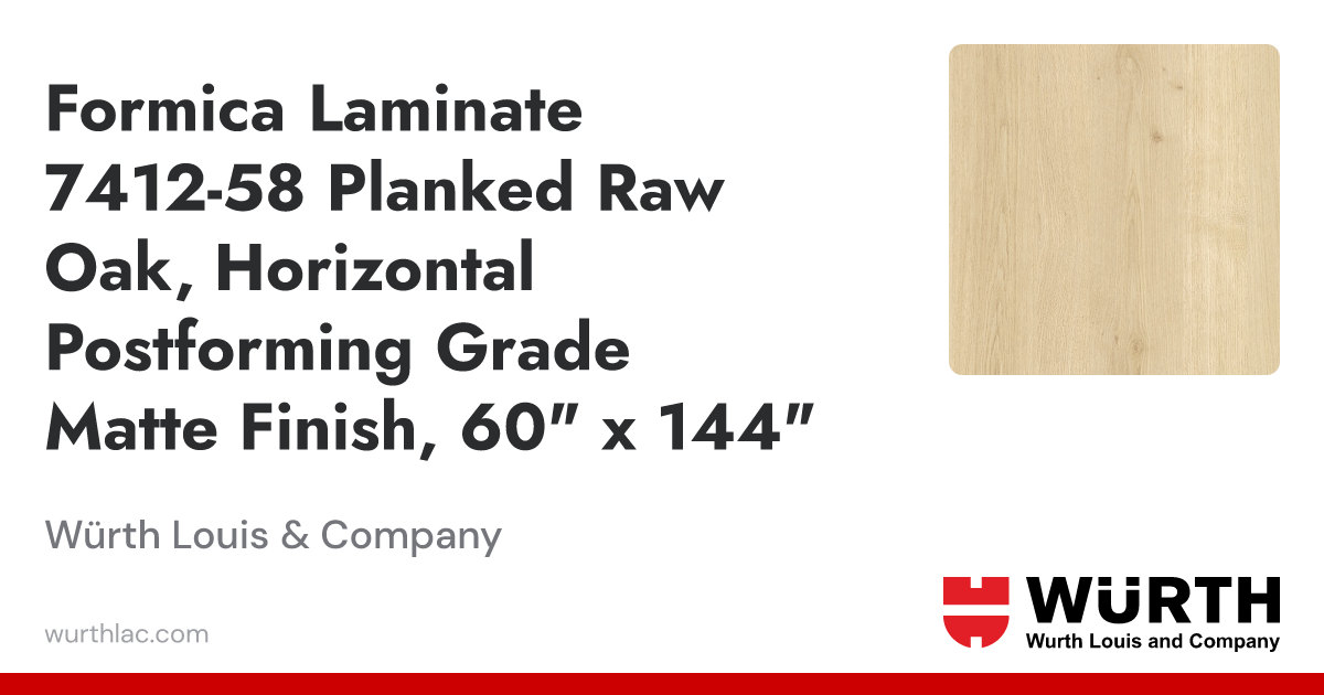 Formica Laminate 7412-58 Planked Raw Oak, Horizontal Postforming Grade ...