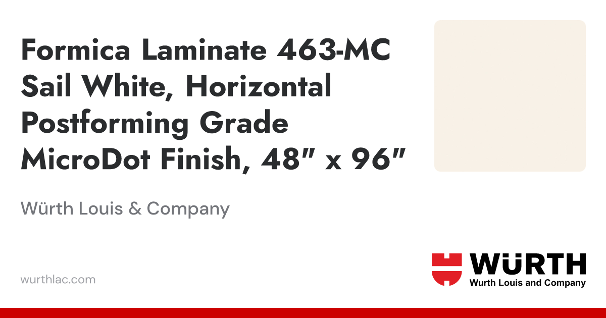 Formica Laminate 463-MC Sail White, Horizontal Postforming Grade ...