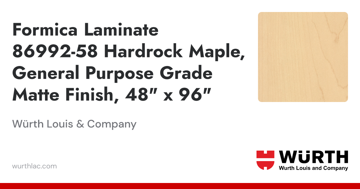 Formica Laminate 86992-58 Hardrock Maple, General Purpose Grade Matte ...
