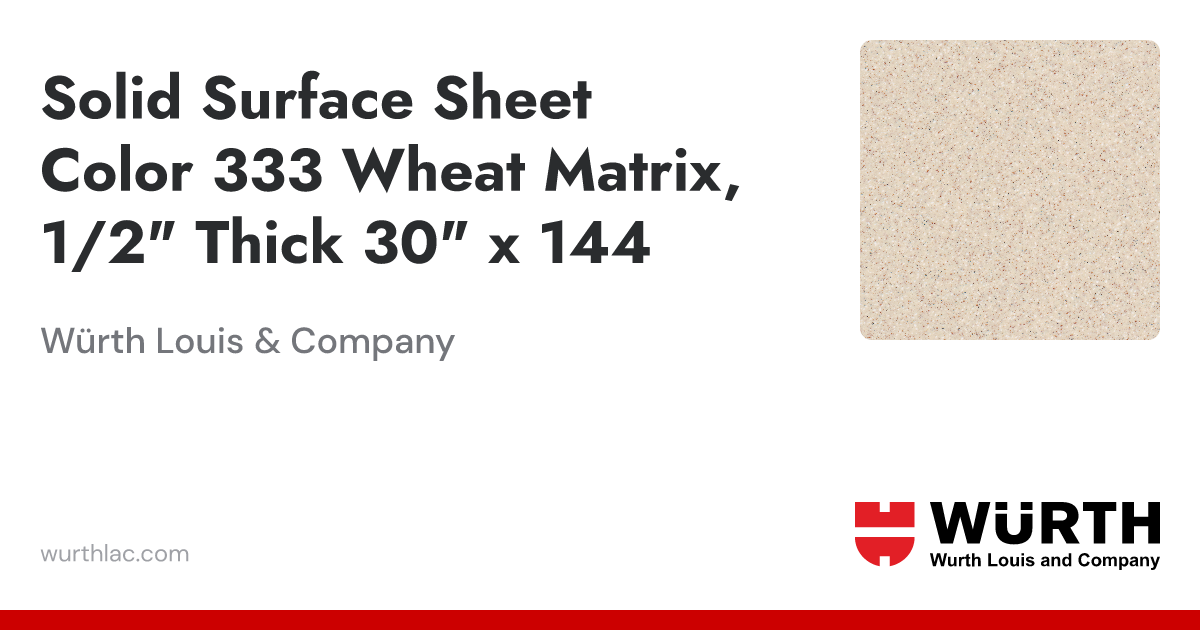 Solid Surface Sheet Color 333 Wheat Matrix, 1/2" Thick 30" x 144 ...