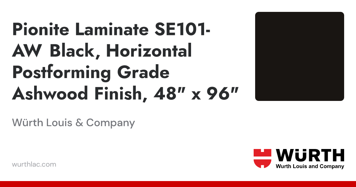 Pionite Laminate SE101-AW Black, Horizontal Postforming Grade Ashwood ...