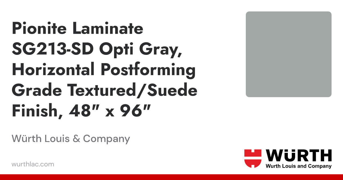 Pionite Laminate SG213-SD Opti Gray, Horizontal Postforming Grade ...
