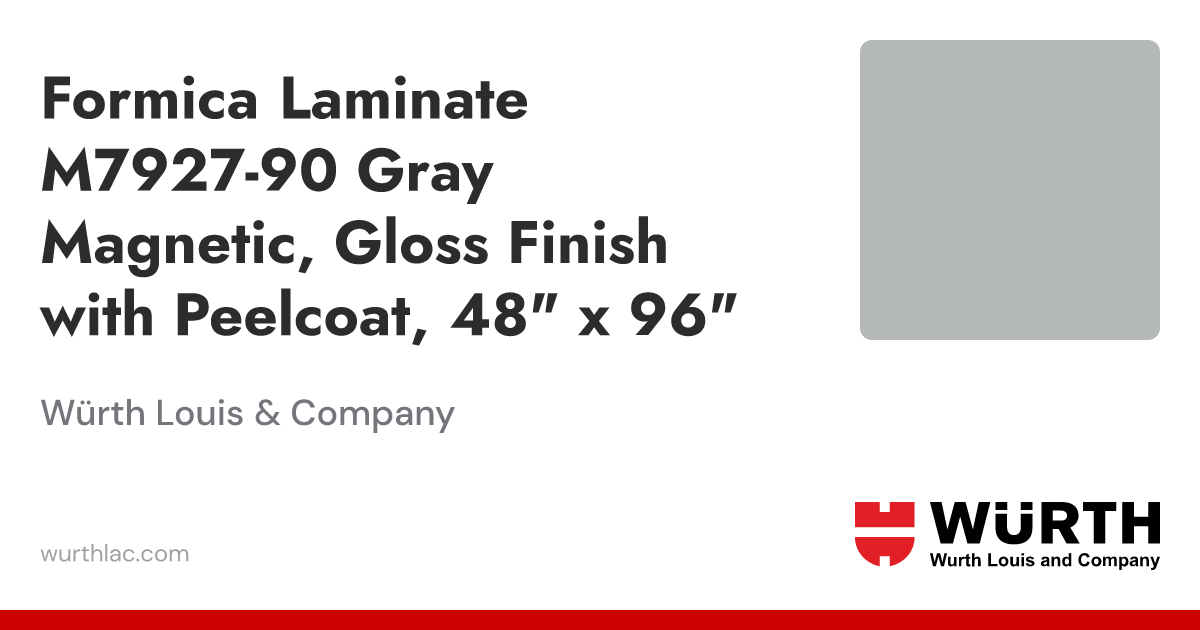 Formica Laminate M7927-90 Gray Magnetic, Gloss Finish with Peelcoat, 48 ...
