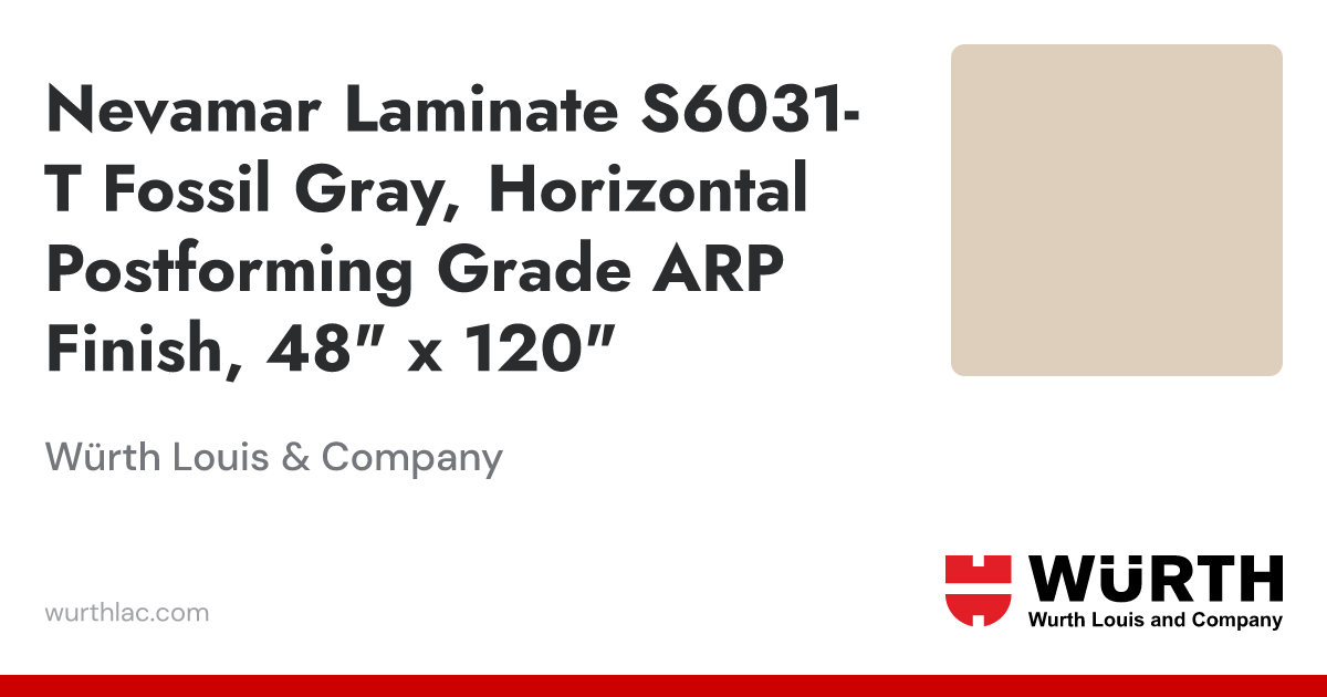 Nevamar Laminate S6031-T Fossil Gray, Horizontal Postforming Grade ARP ...