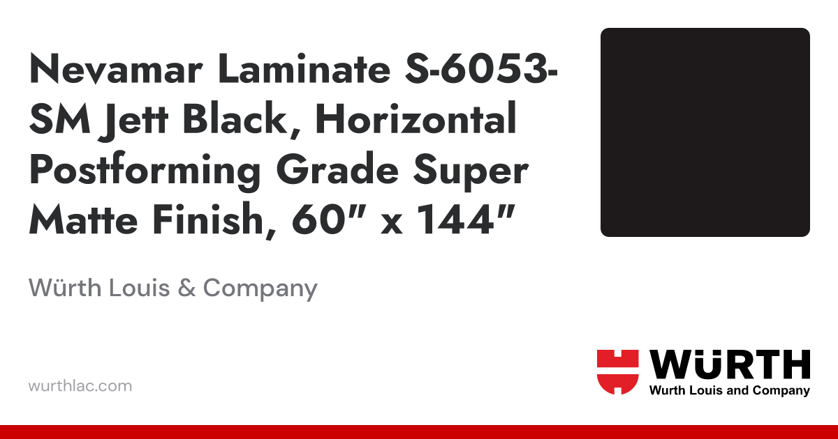 Nevamar Laminate S-6053-SM Jett Black, Horizontal Postforming Grade ...