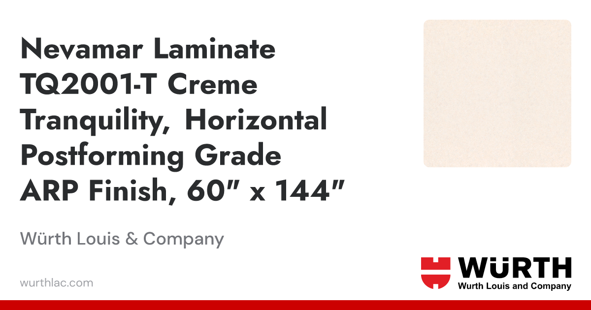 Nevamar Laminate TQ2001-T Creme Tranquility, Horizontal Postforming ...