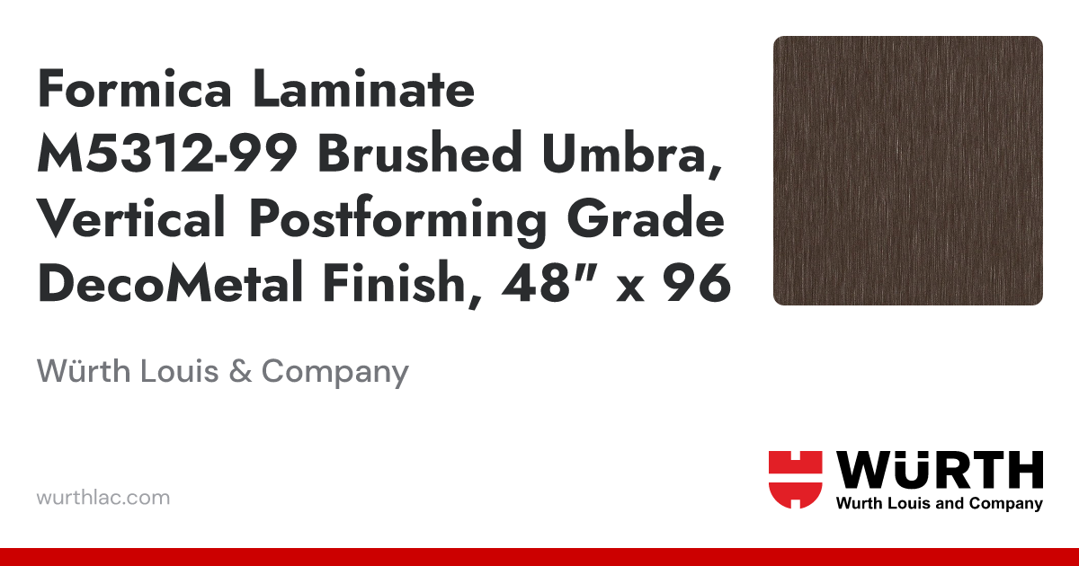 Formica Laminate M5312-99 Brushed Umbra, Vertical Postforming Grade ...