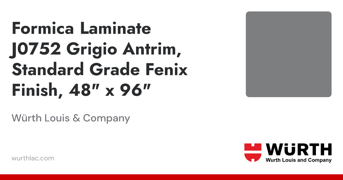 Formica Laminate J0752 Grigio Antrim, Standard Grade Fenix Finish, 48 ...