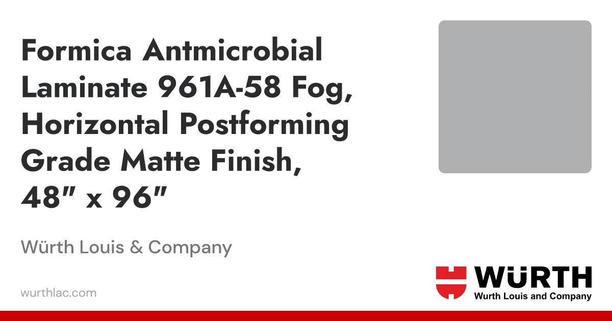 Formica Antmicrobial Laminate 961A-58 Fog, Horizontal Postforming Grade ...