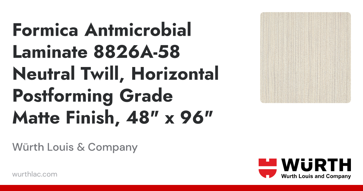 Formica Antmicrobial Laminate 8826A-58 Neutral Twill, Horizontal ...