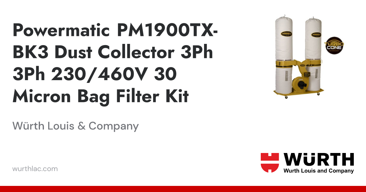 Powermatic PM1900TX-BK3 Dust Collector 3Ph 3Ph 230/460V 30 Micron Bag ...