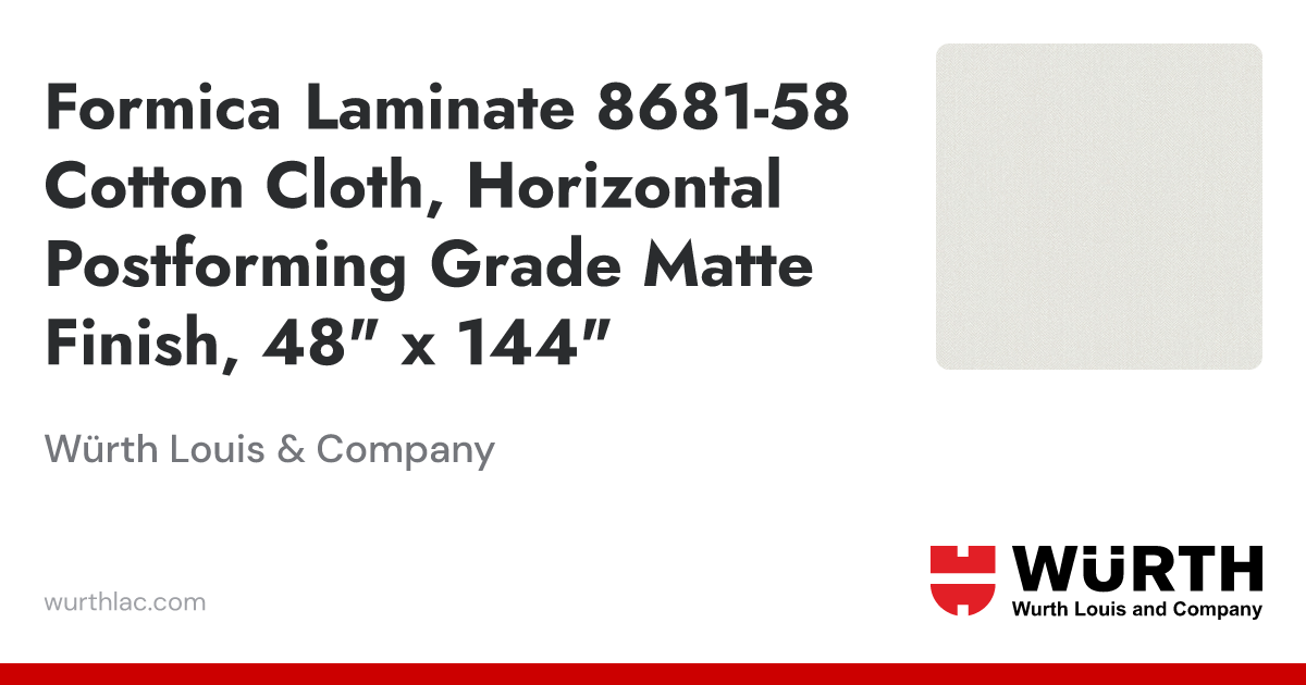 Formica Laminate 8681-58 Cotton Cloth, Horizontal Postforming Grade ...