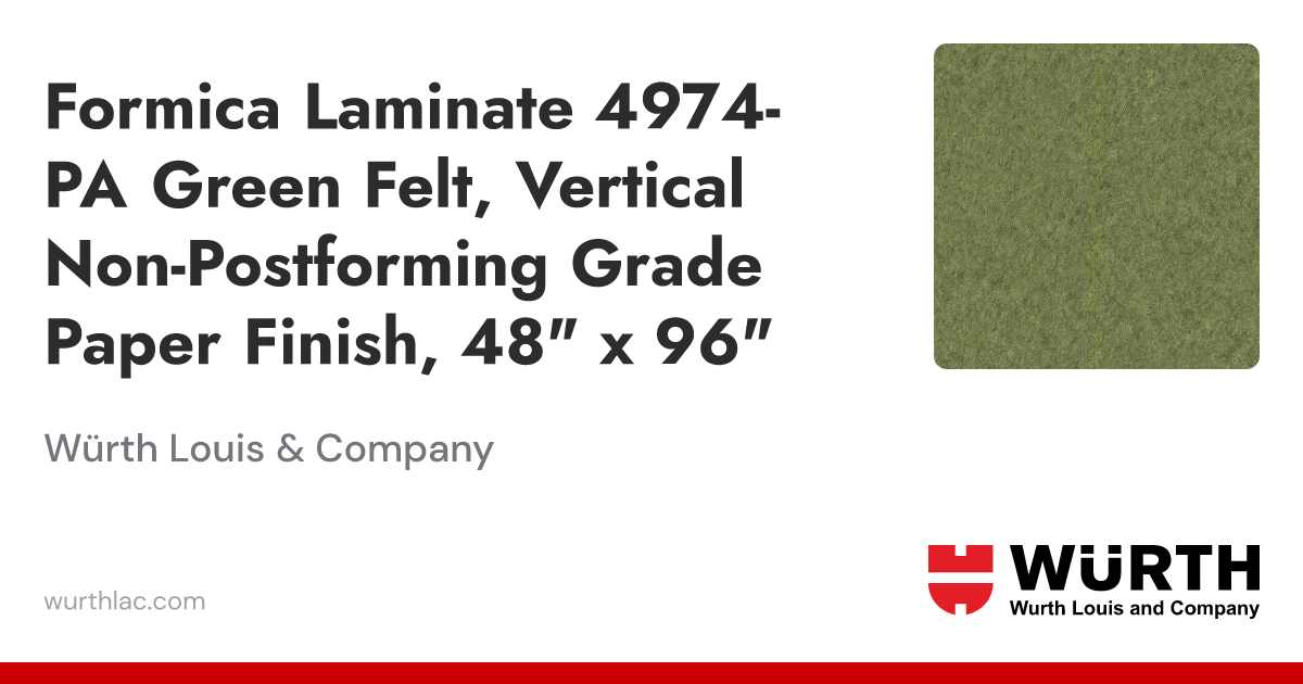 Formica Laminate 4974-PA Green Felt, Vertical Non-Postforming Grade ...
