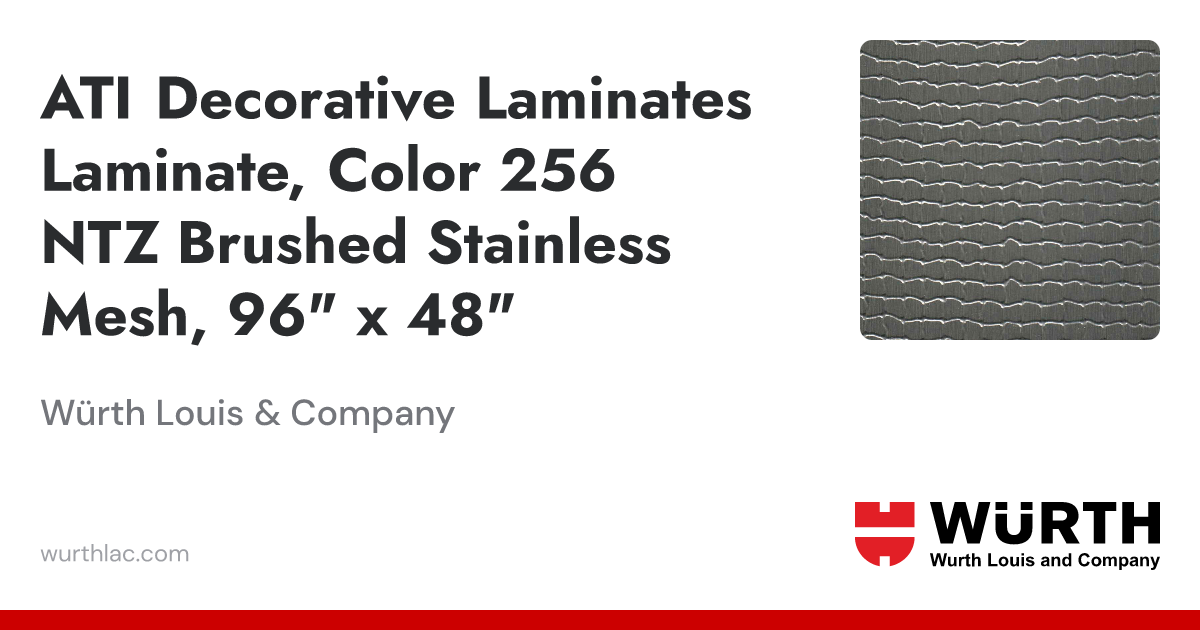 ATI Decorative Laminates Laminate, Color 256 NTZ Brushed Stainless Mesh ...