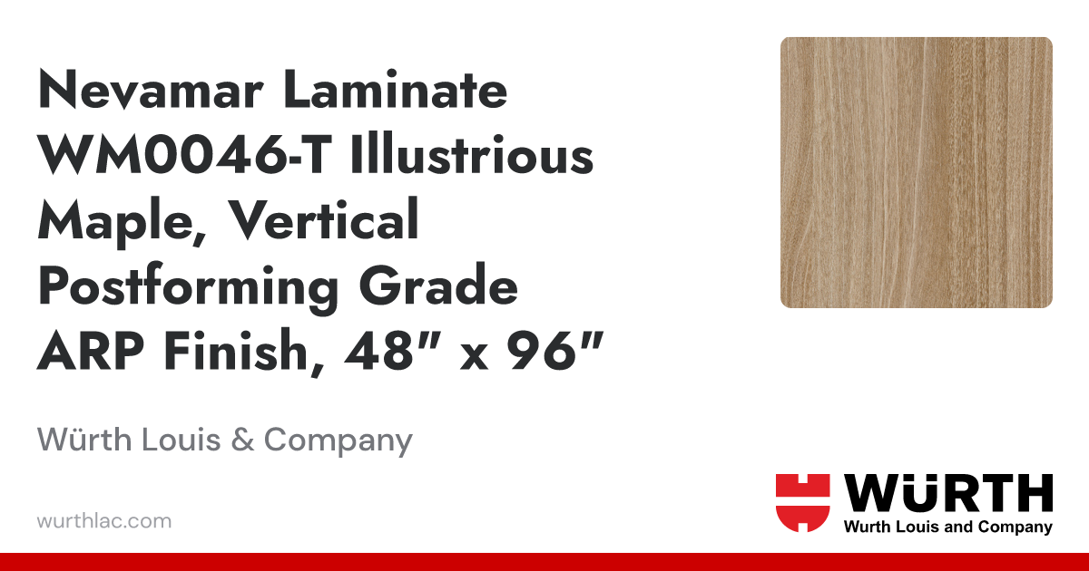 Nevamar Laminate WM0046-T Illustrious Maple, Vertical Postforming Grade ...