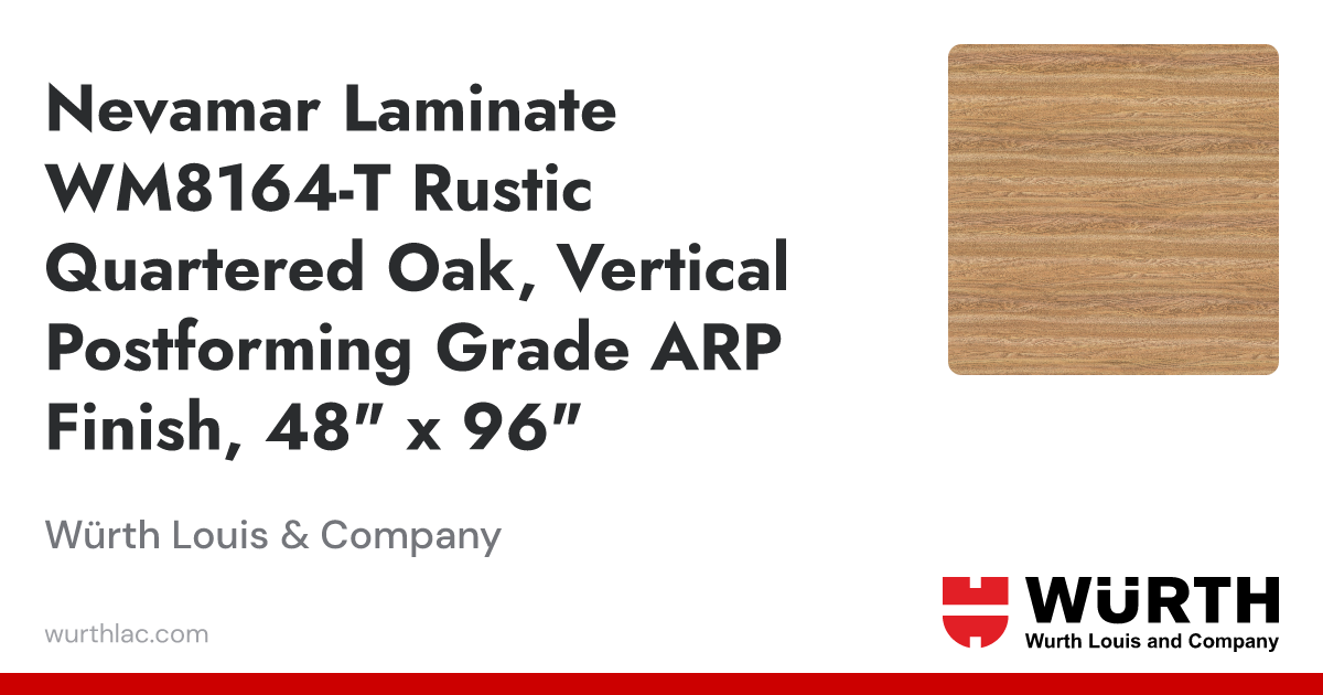 Nevamar Laminate WM8164-T Rustic Quartered Oak, Vertical Postforming ...