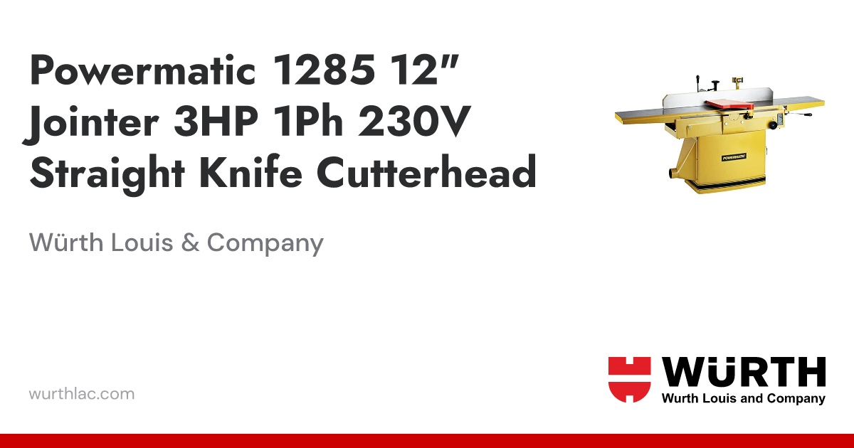 Powermatic 1285 12" Jointer 3HP 1Ph 230V Straight Knife Cutterhead ...