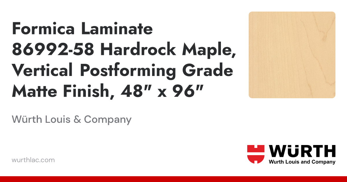 Formica Laminate 86992-58 Hardrock Maple, Vertical Postforming Grade Matte Finish, 48" x 96 ...