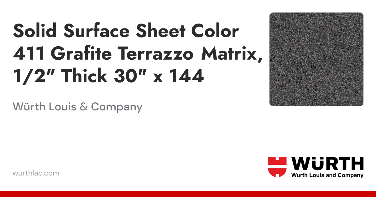 Solid Surface Sheet Color 411 Grafite Terrazzo Matrix, 1/2" Thick 30" x ...