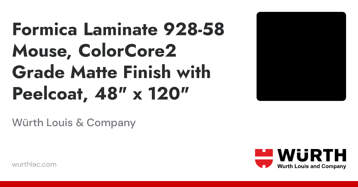 Formica Laminate 928-58 Mouse, ColorCore2 Grade Matte Finish with ...
