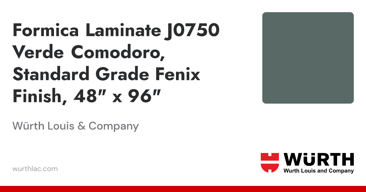 Formica Laminate J0750 Verde Comodoro, Standard Grade Fenix Finish, 48 ...