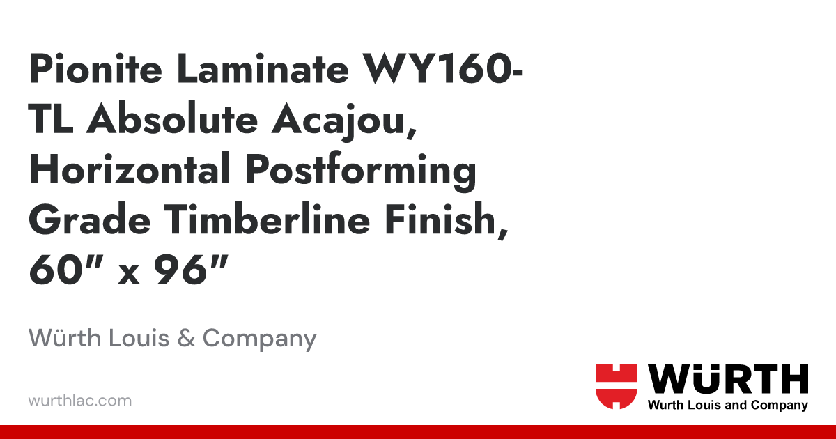 Pionite Laminate WY160-TL Absolute Acajou, Horizontal Postforming Grade ...