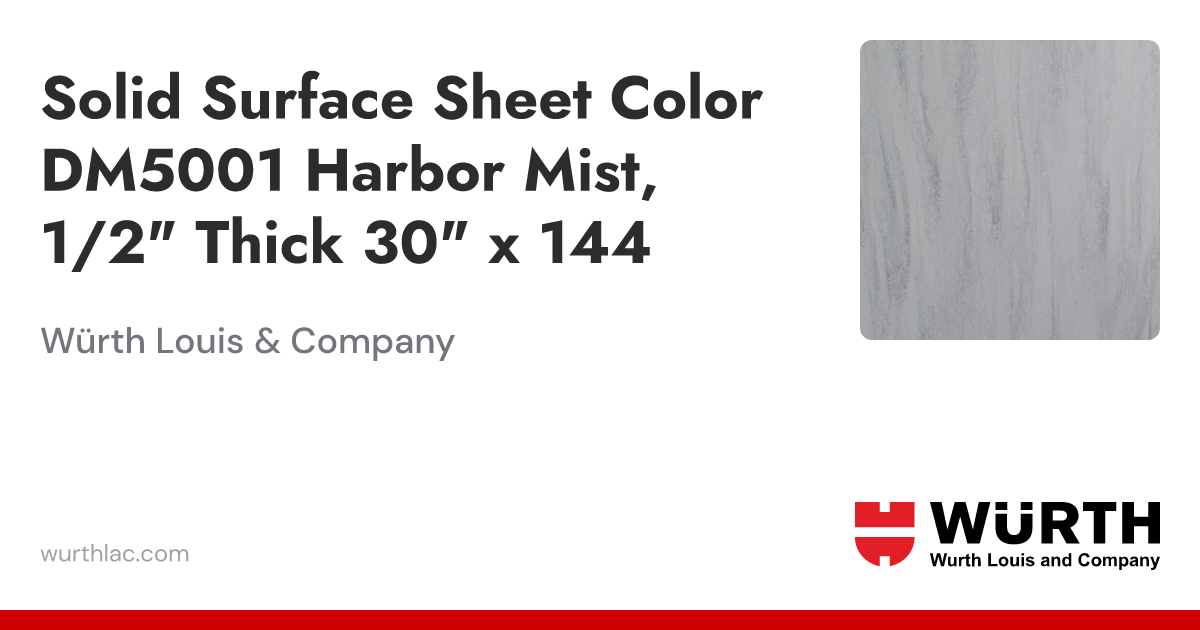 Solid Surface Sheet Color DM5001 Harbor Mist, 1/2" Thick 30" x 144 ...