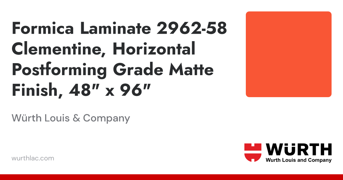 Formica Laminate 2962-58 Clementine, Horizontal Postforming Grade Matte ...