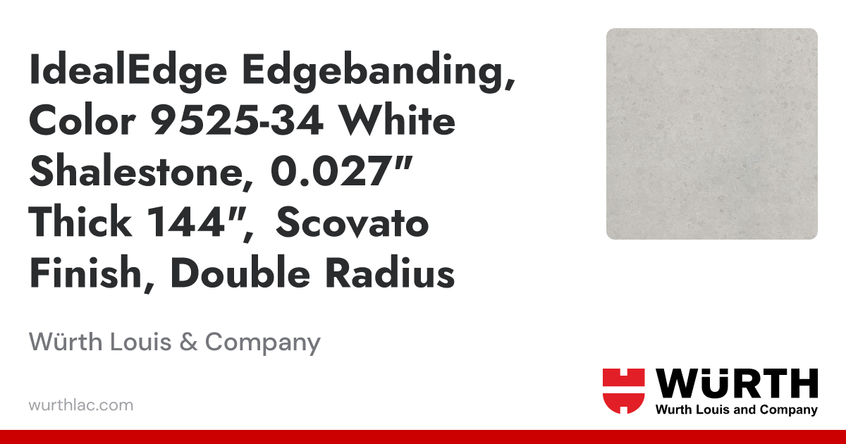 IdealEdge Edgebanding, Color 9525-34 White Shalestone, 0.027" Thick 144 ...
