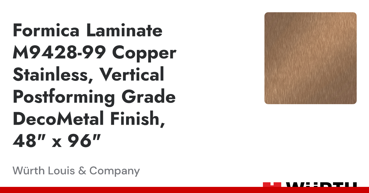 Formica Laminate M9428-99 Copper Stainless, Vertical Postforming Grade ...