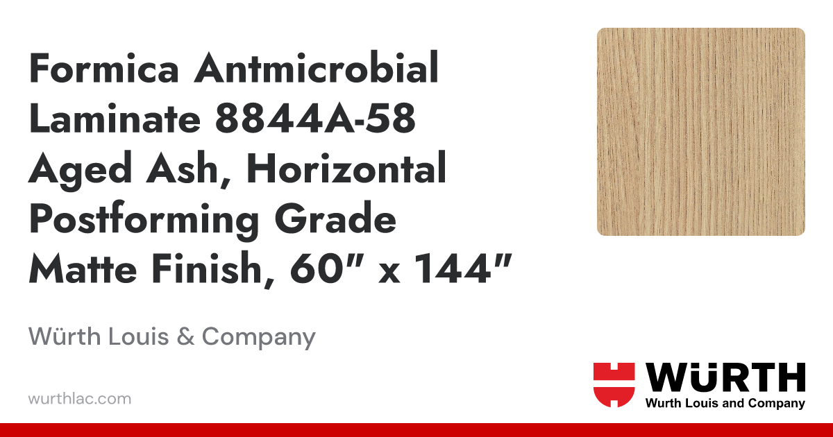 Formica Antmicrobial Laminate 8844A-58 Aged Ash, Horizontal Postforming Grade Matte Finish, 60 ...