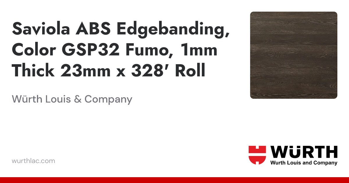 Saviola ABS Edgebanding, Color GSP32 Fumo, 1mm Thick 23mm x 328' Roll ...