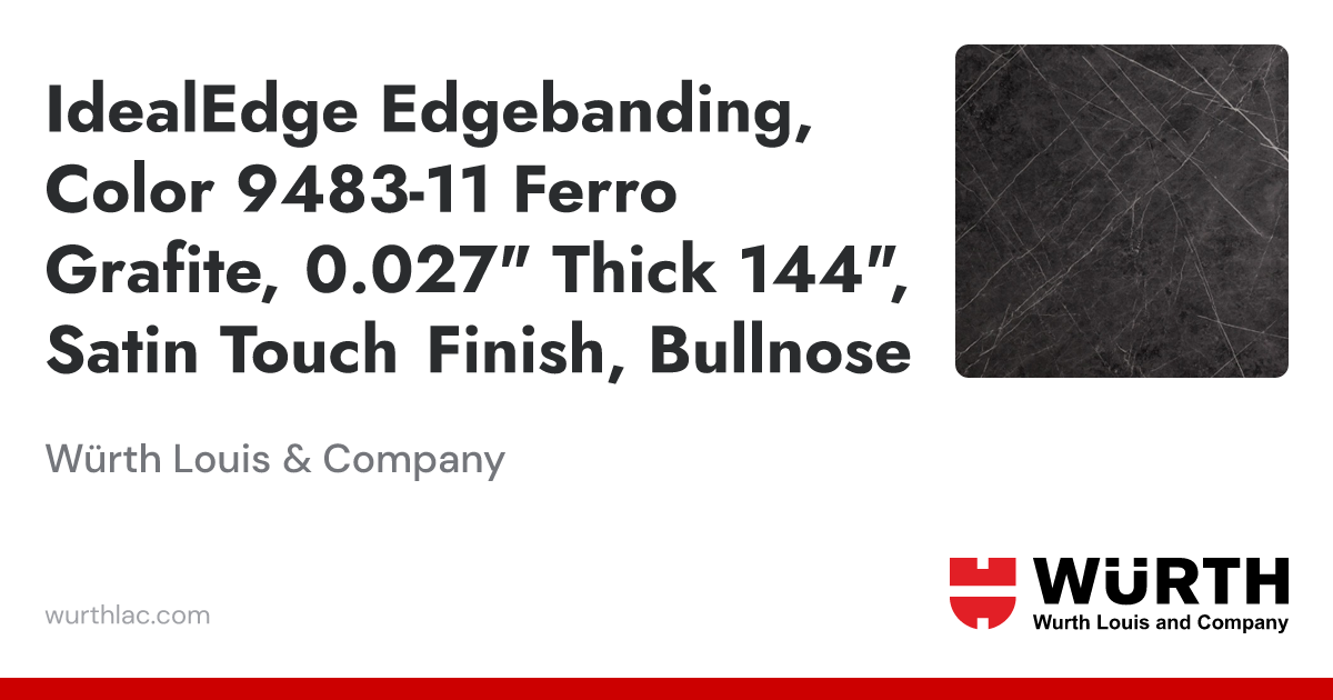 IdealEdge Edgebanding, Color 9483-11 Ferro Grafite, 0.027" Thick 144 ...